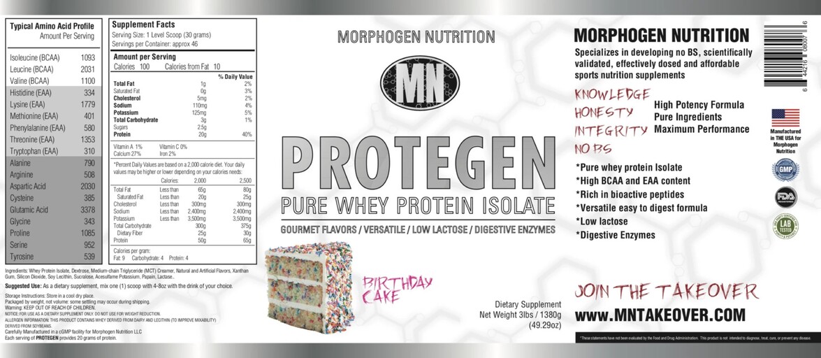 Morphogen Nutrition - Protegen Birthday Cake - SuppCo