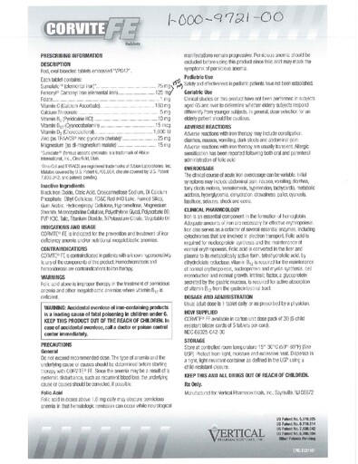 Vertical Pharmaceuticals - Corvite FE - SuppCo