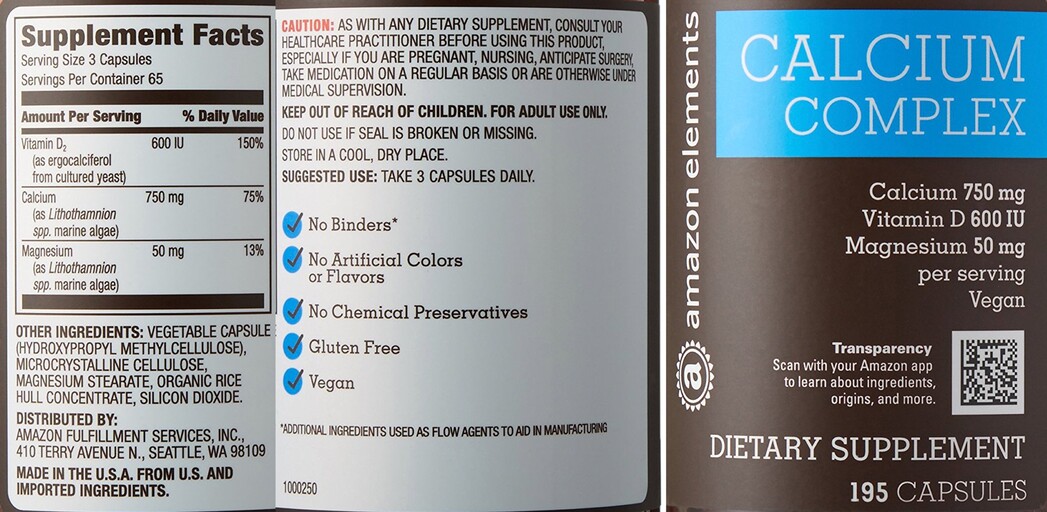 Amazon Elements - Calcium Complex - SuppCo