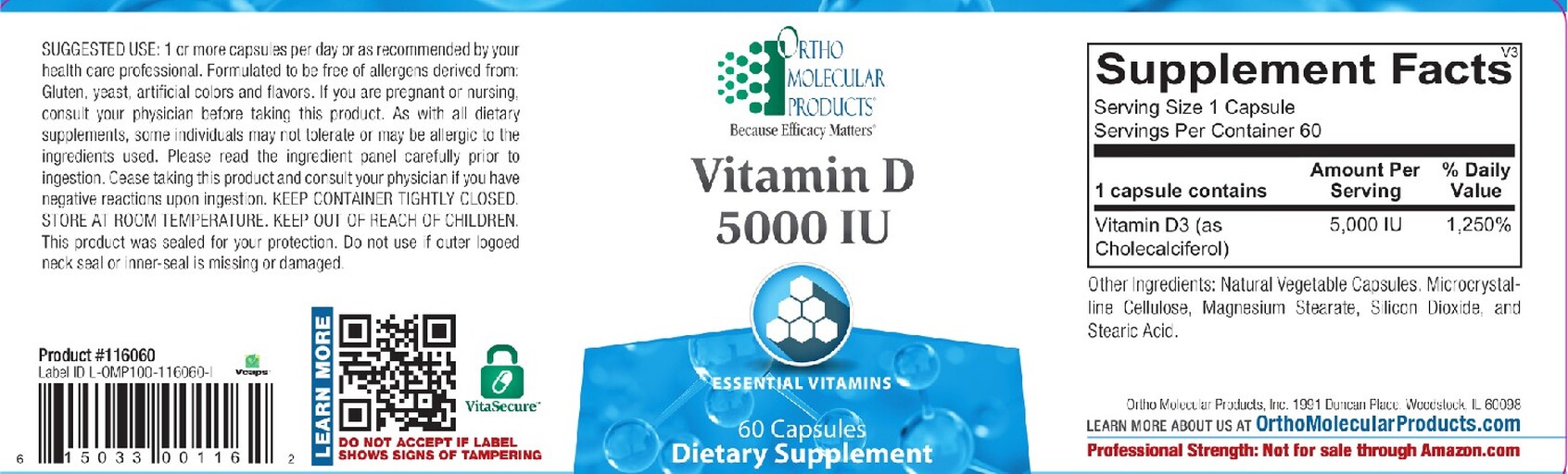 Ortho Molecular Products - Vitamin D 5000 IU - SuppCo