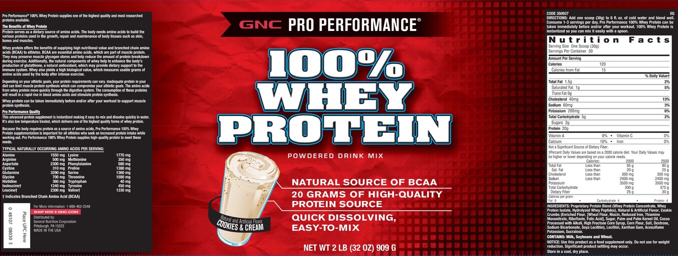 GNC Pro Performance - 100% Whey Protein Powdered Drink Mix Cookies ...