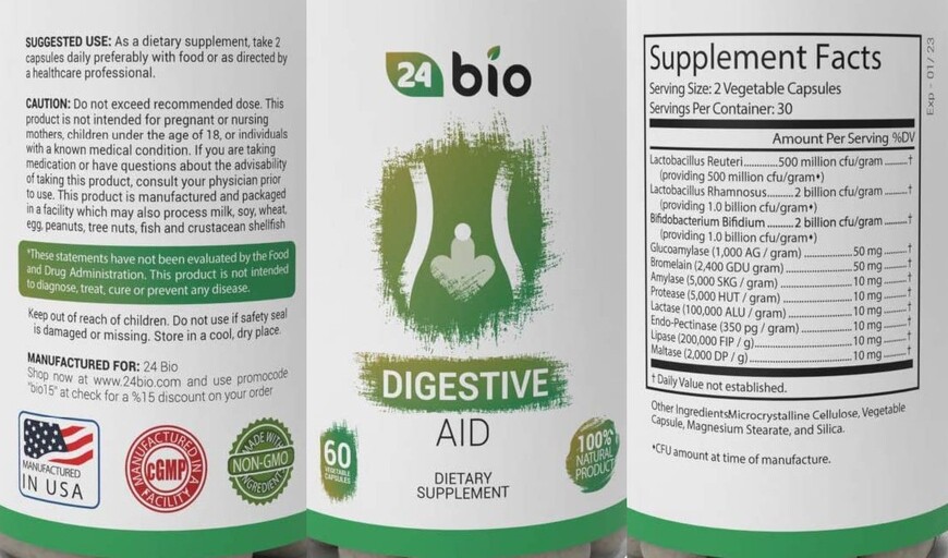 24 Bio - Digestive Aid - SuppCo