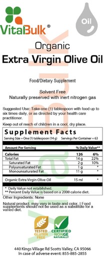 VitalBulk - Organic Extra Virgin Olive Oil - SuppCo