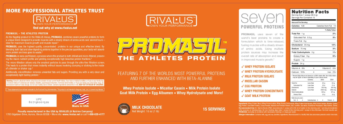 Rivalus - Promasil Milk Chocolate - SuppCo