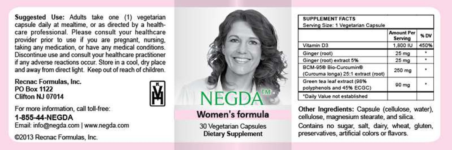 Recnac Formulas - NEGDA Women's formula - SuppCo