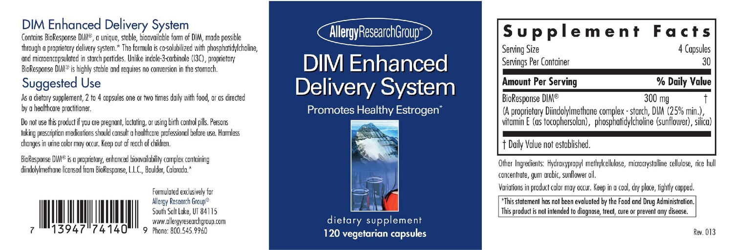 Allergy Research Group - DIM Enhanced Delivery System - SuppCo