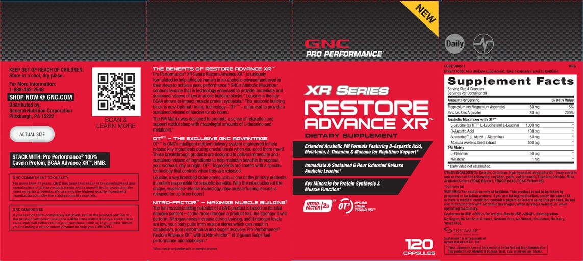 GNC Pro Performance - Restore Advance XR - SuppCo