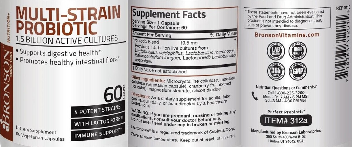 Bronson - Multi-Strain Probiotic - SuppCo