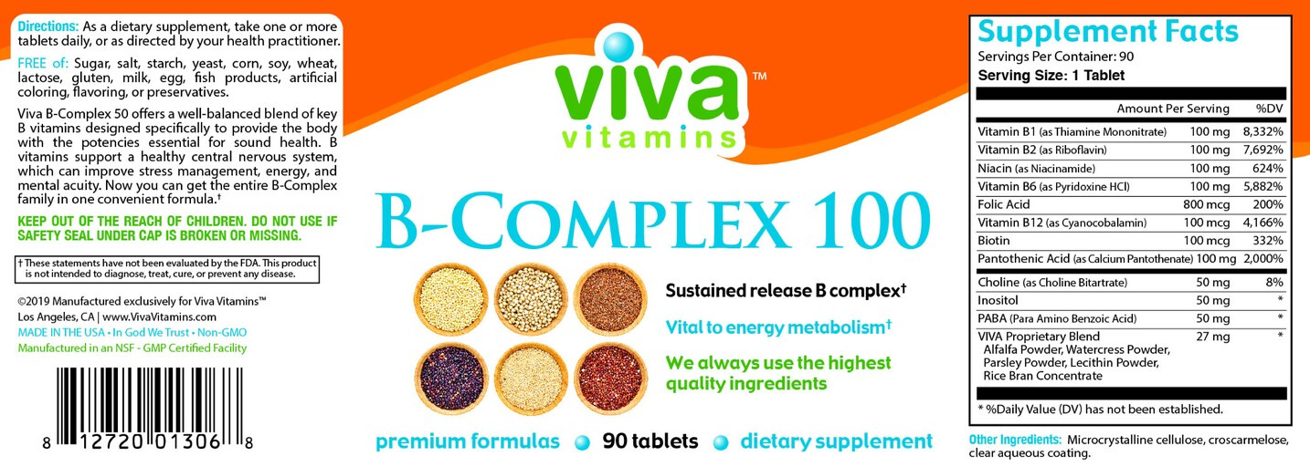 viva vitamins - B-Complex 100 - SuppCo