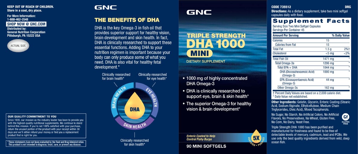 GNC - Triple Strength DHA 1000 Mini - SuppCo