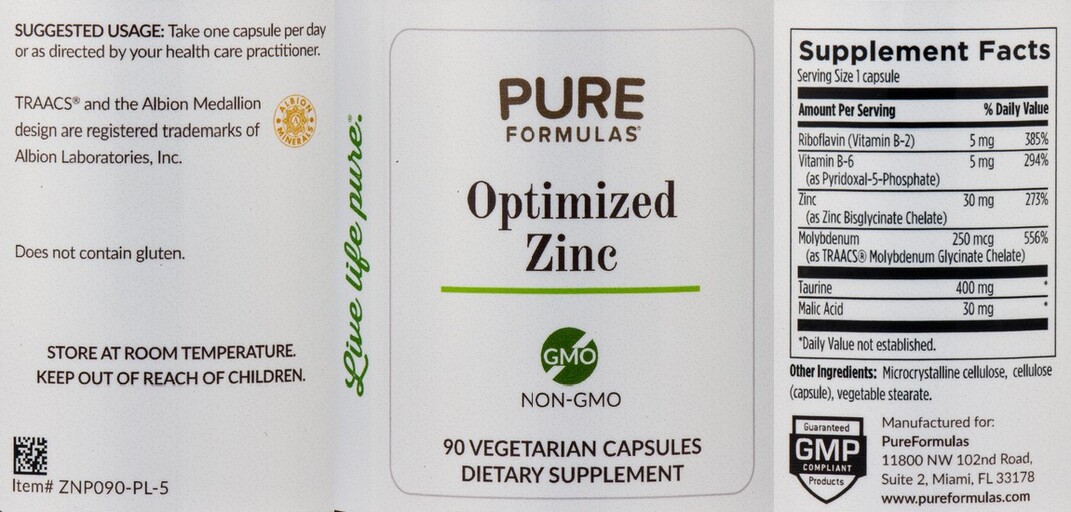 PureFormulas - Optimized Zinc - SuppCo