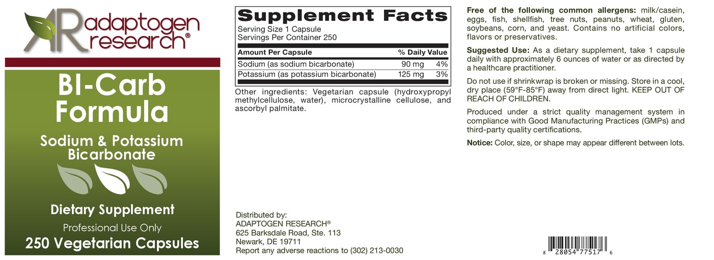 Adaptogen Research - Bi-Carb Formula - SuppCo