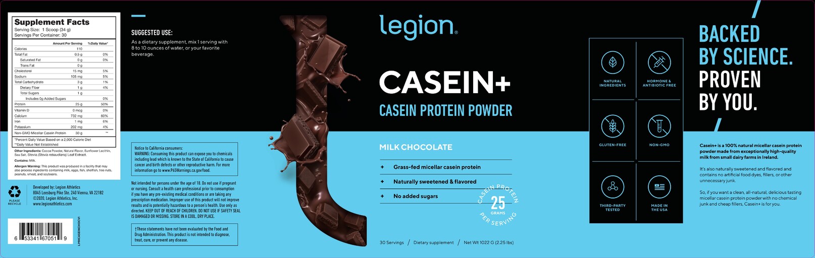 Legion - Casien+ Milk Chocolate - SuppCo