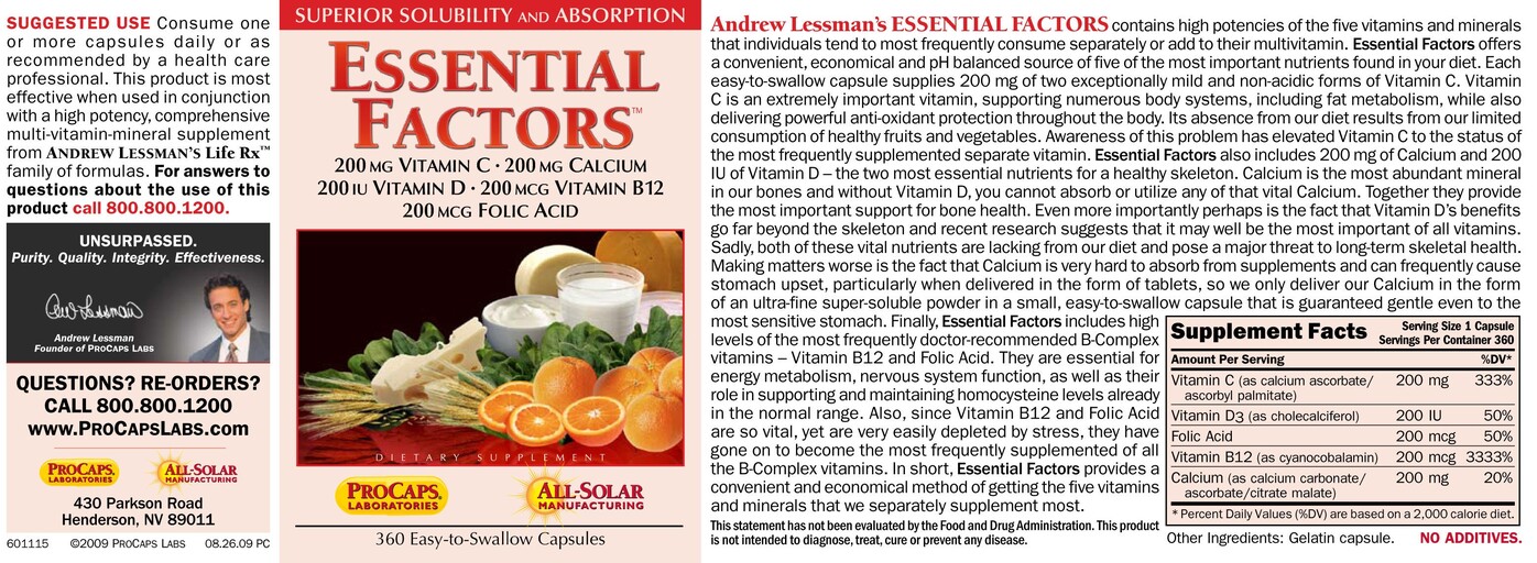 ProCaps Laboratories - Essential Factors - SuppCo