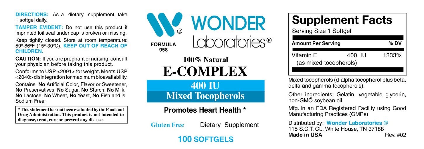 Wonder Labs - E-Complex 400 IU - SuppCo
