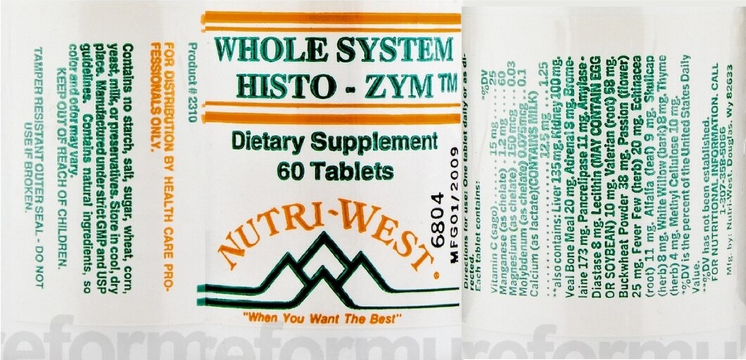 Nutri-West - Whole System Histo-Zym - SuppCo