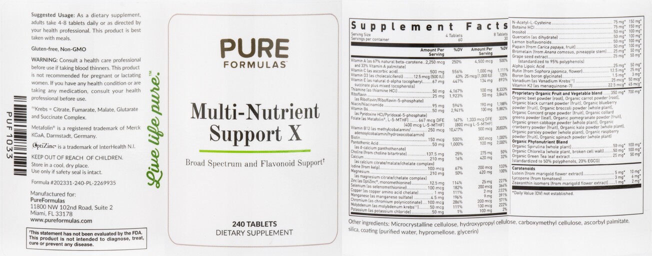 PureFormulas - Multi-Nutrient Support X - SuppCo