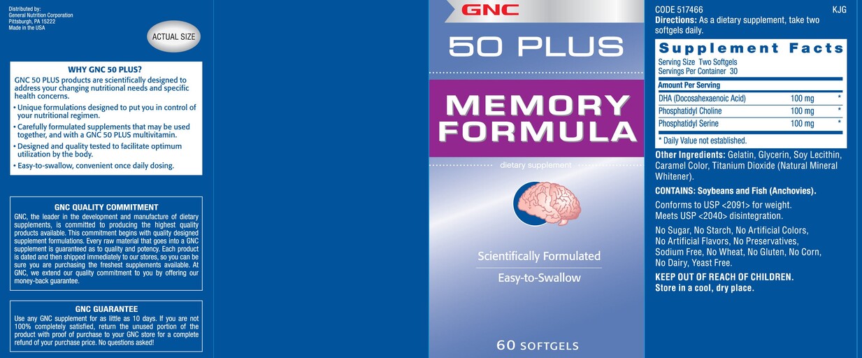 GNC 50 Plus - Memory Formula - SuppCo