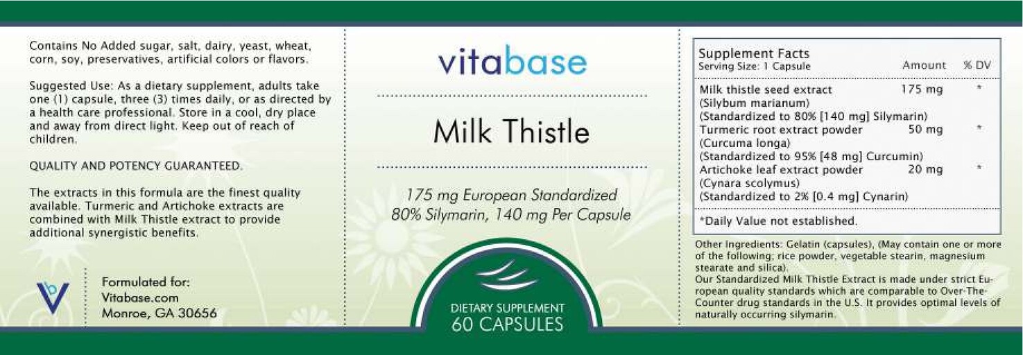 Vitabase - Milk Thistle 175 mg - SuppCo
