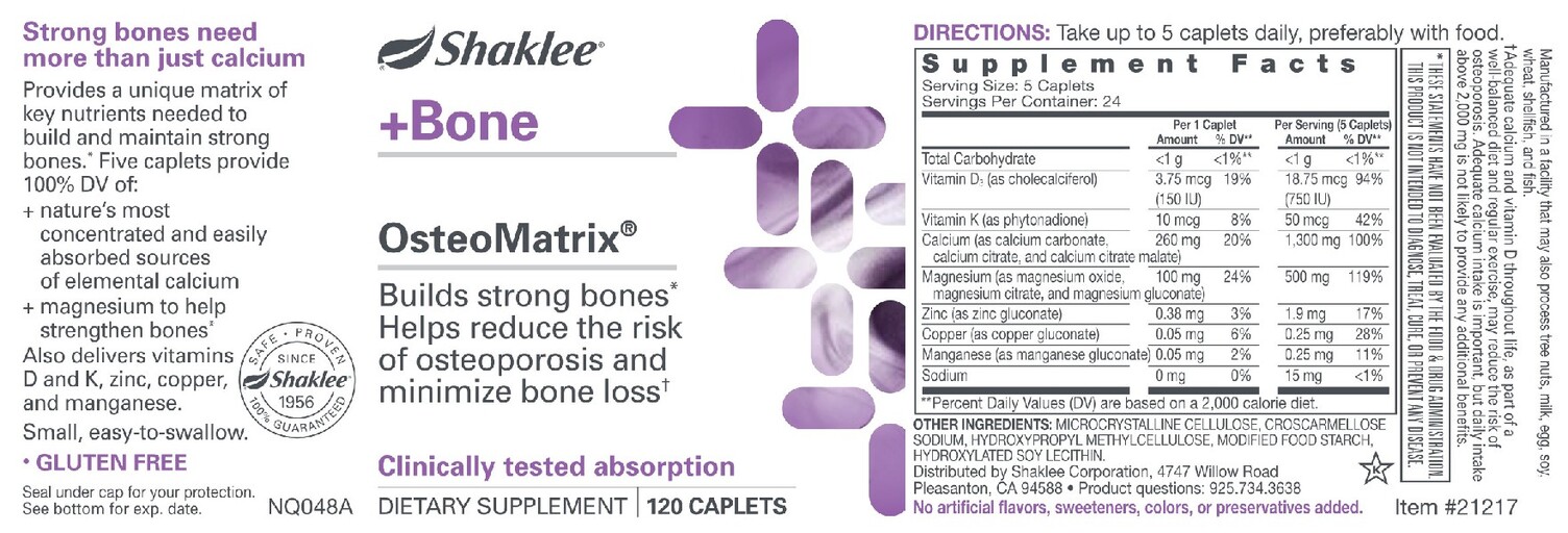 Shaklee - +Bone OsteoMatrix - SuppCo