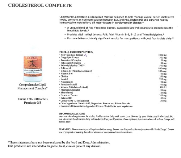 BioSpec Nutritionals - Cholesterol Complete - SuppCo