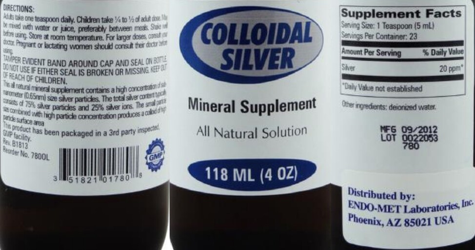 Endo-met Laboratories - Colloidal Silver - SuppCo