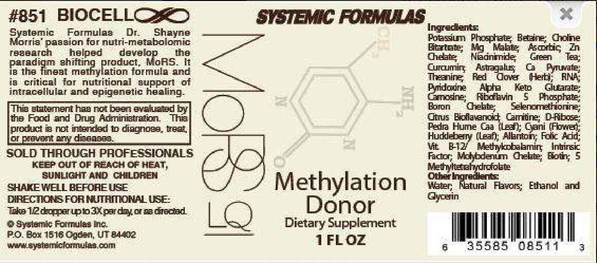 Systemic Formulas - MoRS LQ Methylation Donor - SuppCo