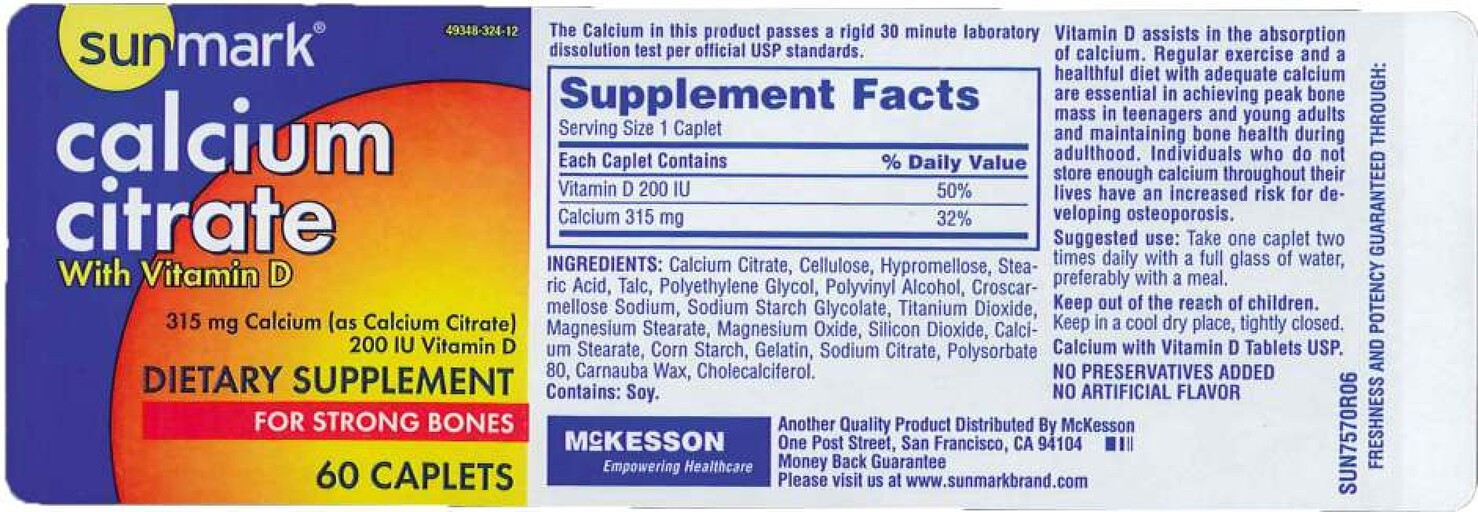 sunmark - Calcium Citrate With Vitamin D - SuppCo
