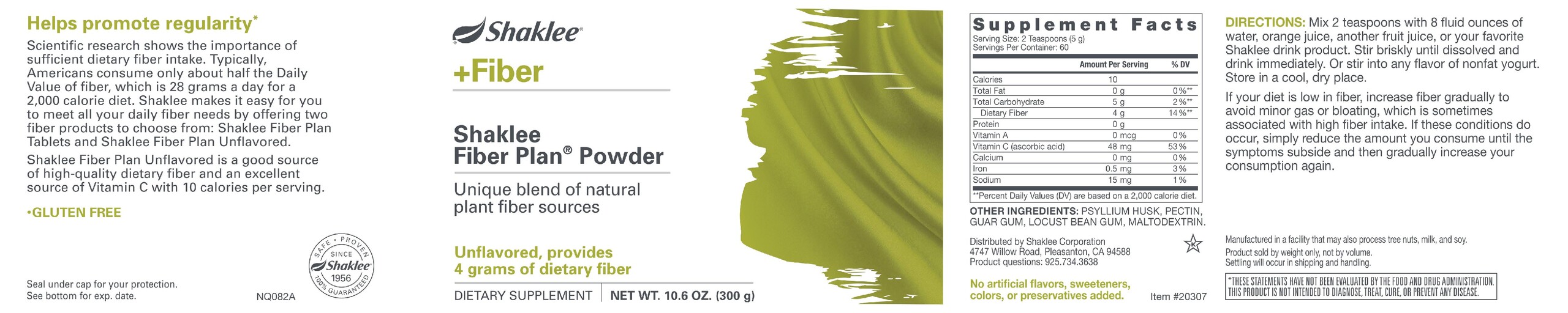 Shaklee - +Fiber Shaklee Fiber Plan Powder Unflavored - SuppCo