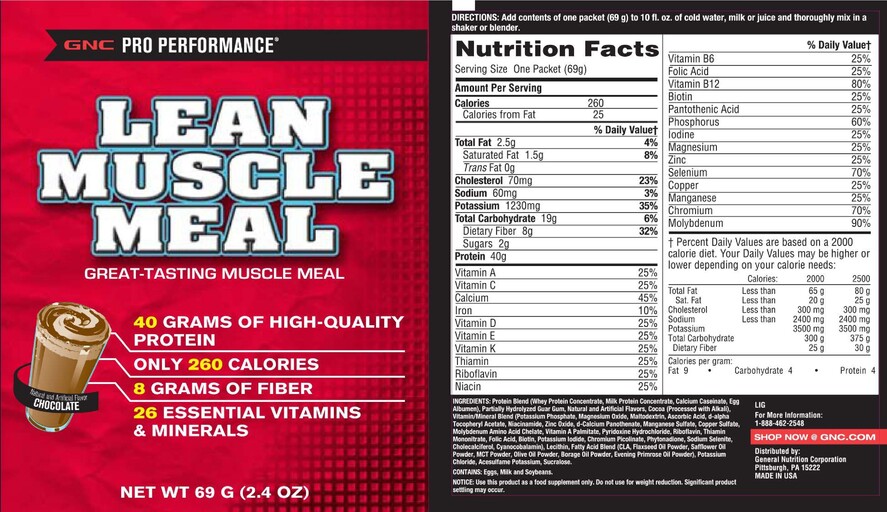 GNC Pro Performance - Lean Muscle Meal Chocolate - SuppCo