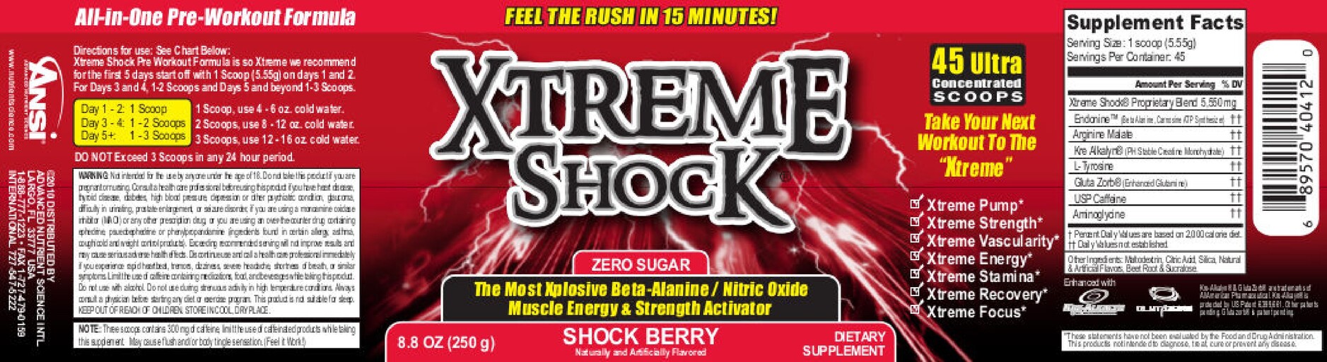 ANSI Advanced Nutrient Science - Xtreme Shock Shock Berry - SuppCo