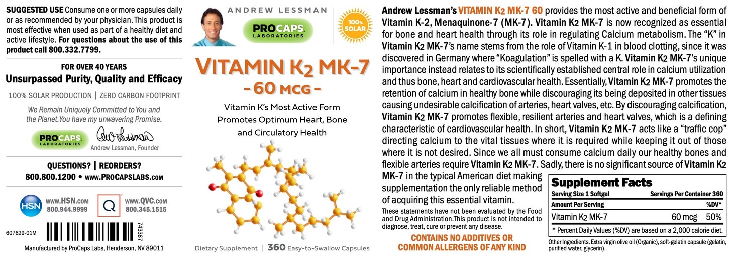 ProCaps Laboratories - Vitamin K2 MK-7 60 mcg - SuppCo