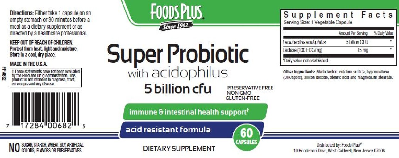 Foods Plus - Super Probiotic With Acidophilus - SuppCo