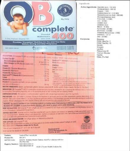 Vertical Pharmaceuticals - OB Complete 400 - SuppCo