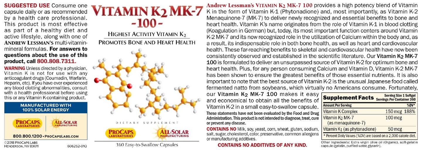 ProCaps Laboratories - Vitamin K2 MK-7 100 - SuppCo
