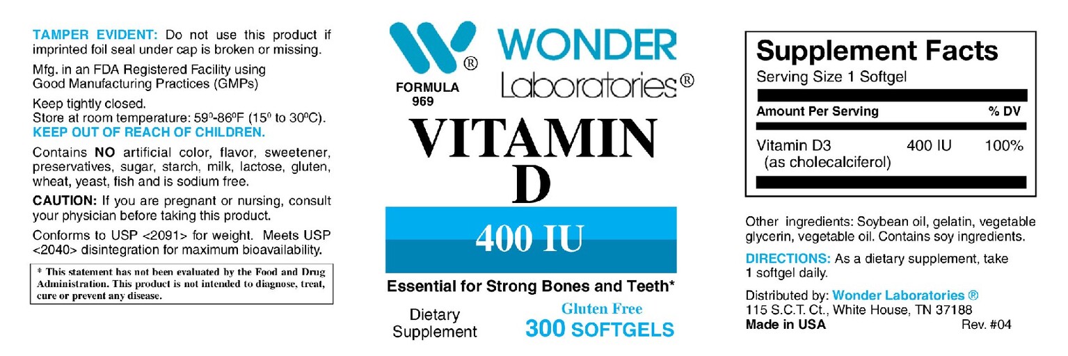 Wonder Labs - Vitamin D 400 IU - SuppCo