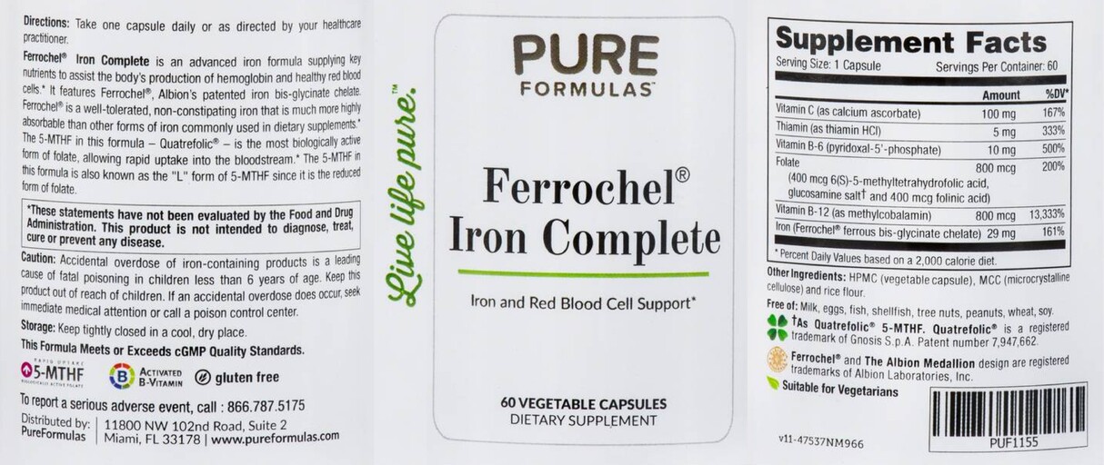 PureFormulas - Ferrochel Iron Complete - SuppCo