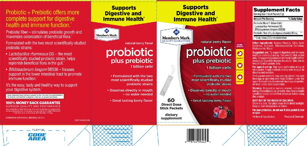 Member's Mark Probiotic Plus Prebiotic Natural Berry Flavor | SuppCo