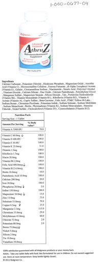 Walgreens - Advanced Formula A Thru Z - SuppCo