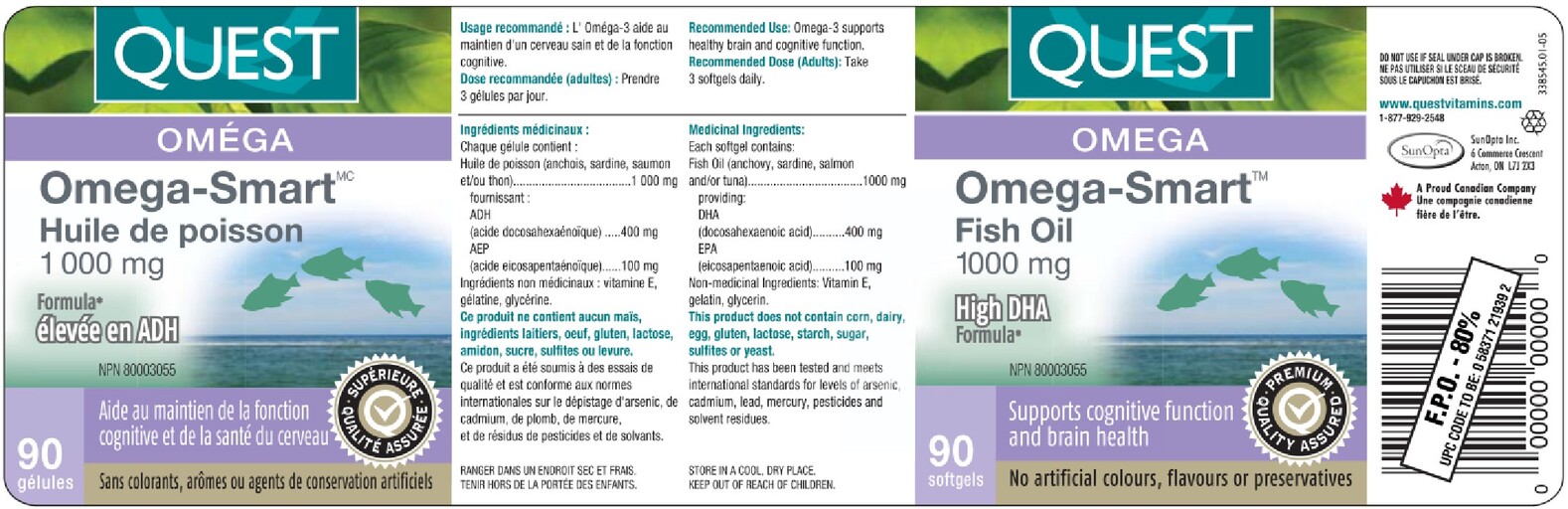 Quest - Omega-Smart Fish Oil 1000 mg - SuppCo