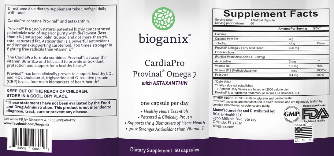 BioGanix - CardiaPro Provinal Omega 7 with Astaxanthin - SuppCo
