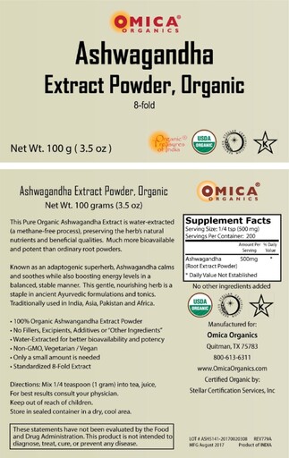 Omica Organics - Ashwagandha Extract Powder, Organic - SuppCo