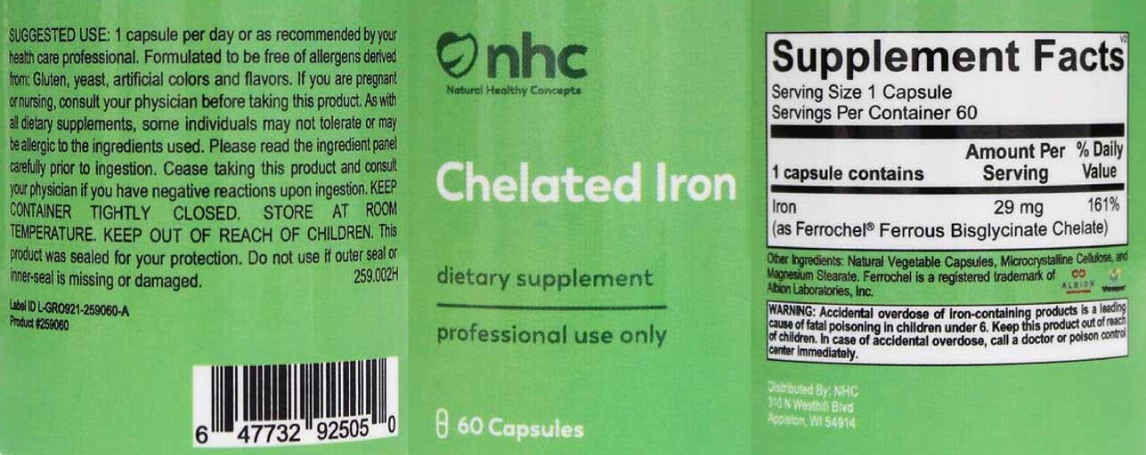 NHC Natural Healthy Concepts - Chelated Iron - SuppCo