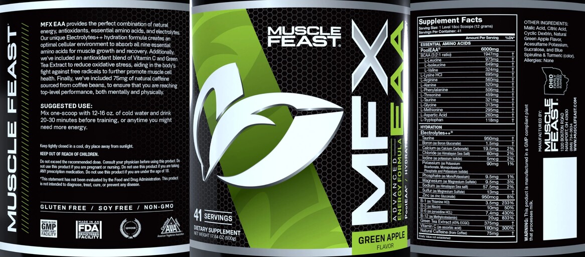 Muscle Feast - MFX EAA Green Apple Flavor - SuppCo
