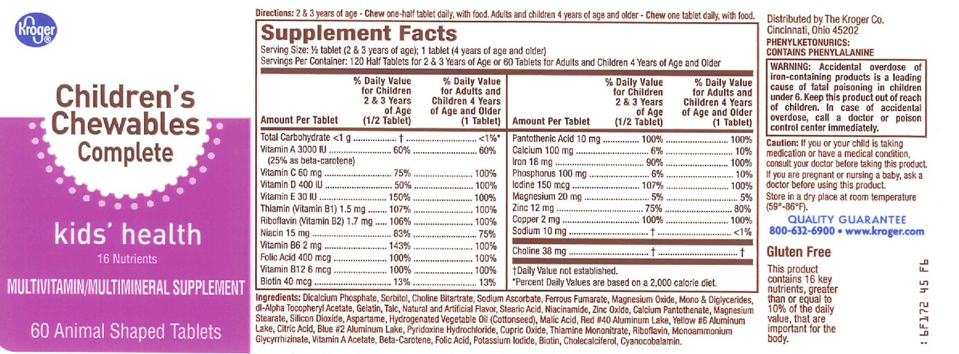Kroger - Children's Chewables Complete - SuppCo