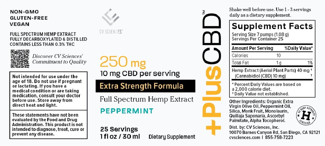 CV Sciences - PlusCBD Extra Strength Formula Peppermint 250 mg - SuppCo