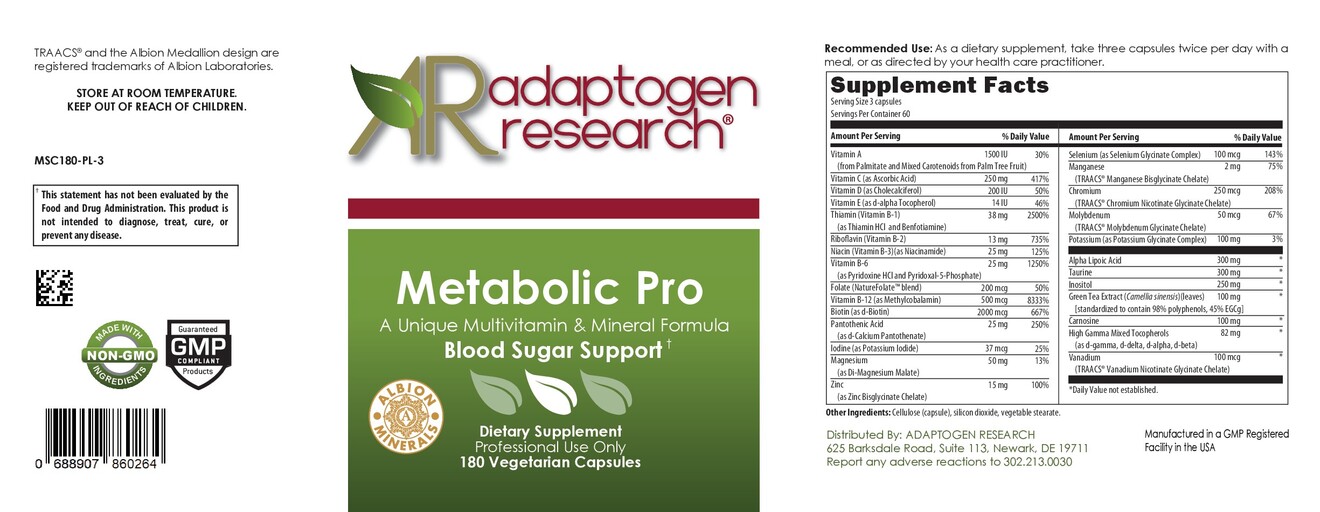 Adaptogen Research - Metabolic Pro - SuppCo