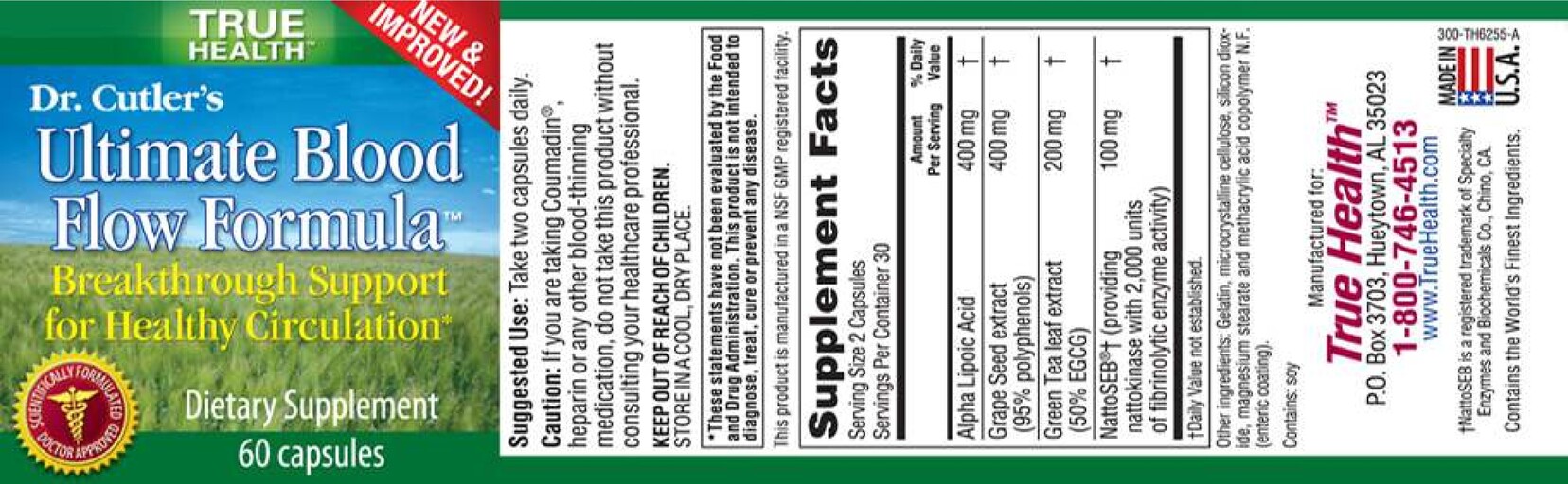 True Health - Dr. Cutler's Ultimate Blood Flow Formula - SuppCo