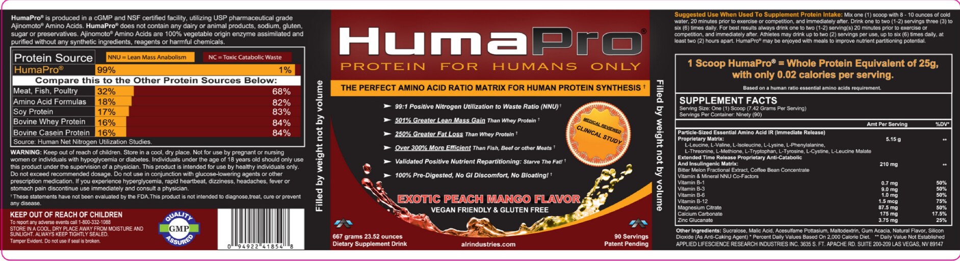 ALR Industries - HumaPro Exotic Peach Mango Flavor - SuppCo