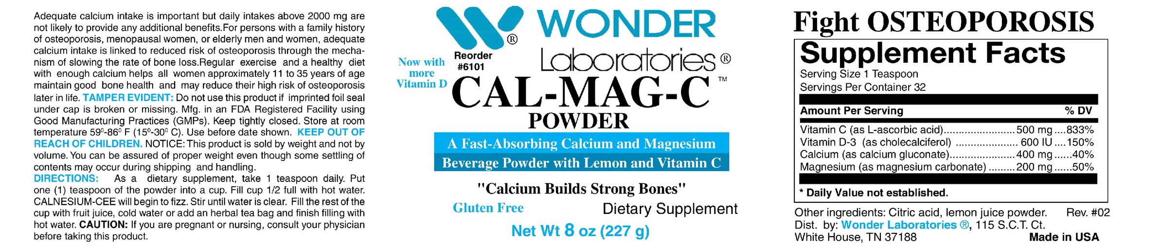 Wonder Labs - Cal-Mag-C Powder - SuppCo
